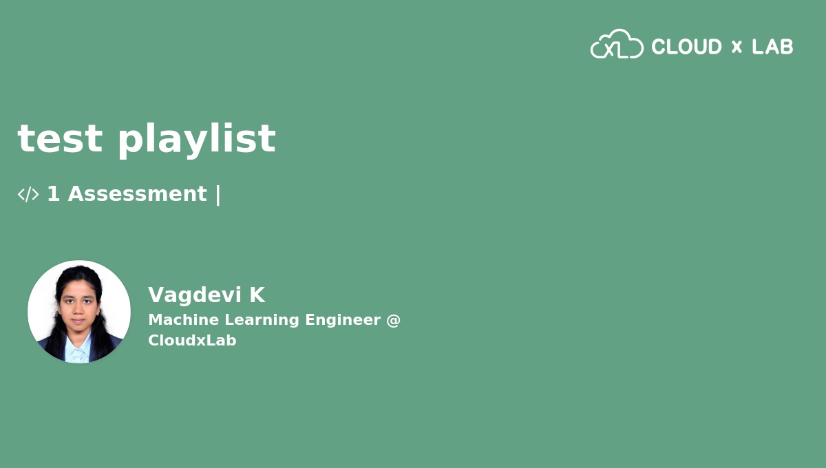 test playlist | CloudxLab