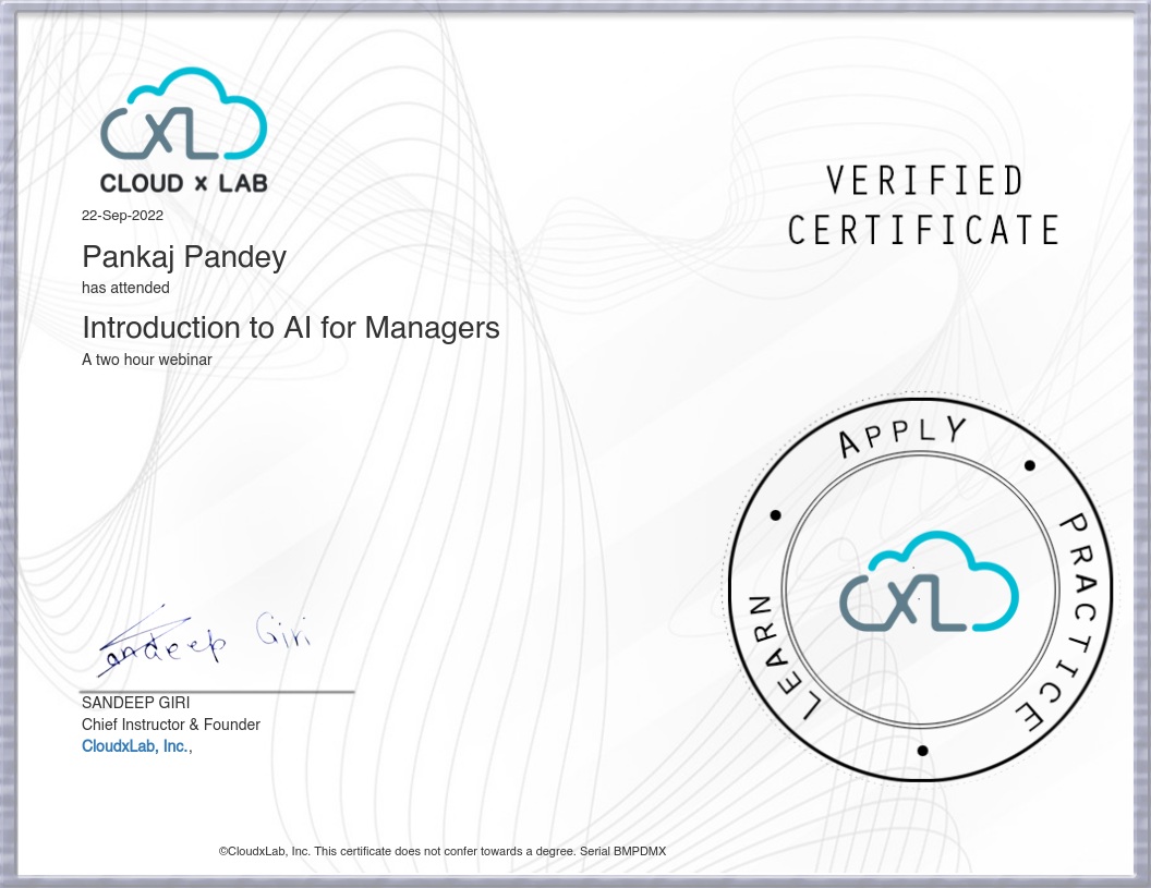 CloudxLab Certificate