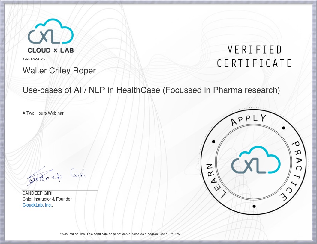 CloudxLab Certificate